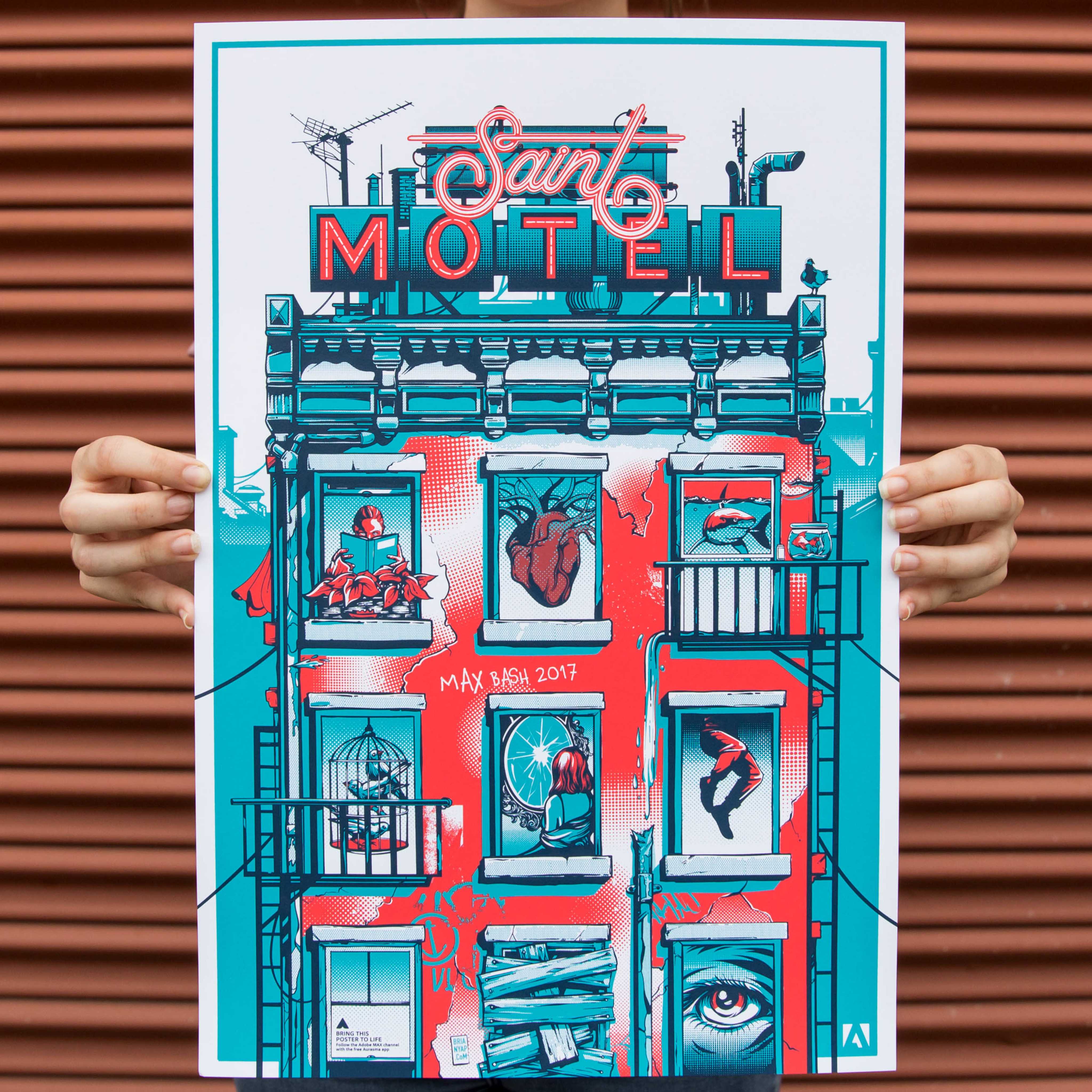 Adobe MAX Bash Saint Motel Gig Poster • Mama’s Sauce