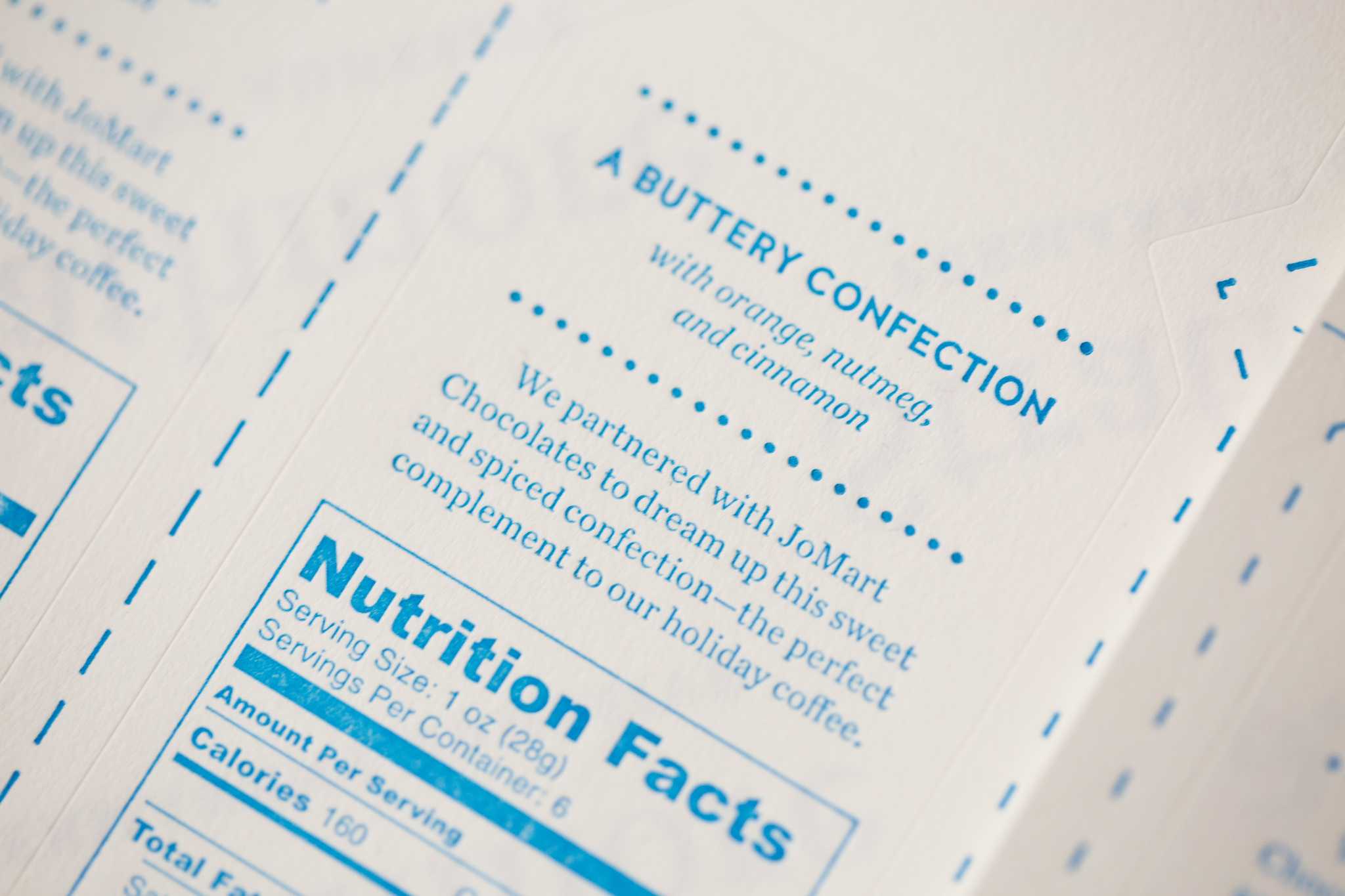 Blue Bottle Coffee's Almond Brittle Label • Mama’s Sauce
